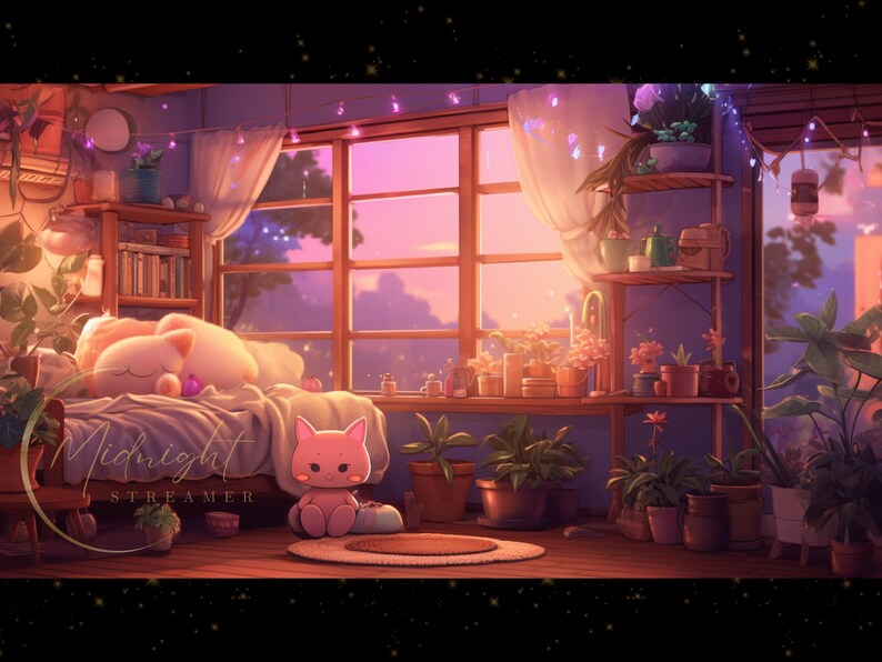 Vtuber Animierter Hintergrund, Gemütliche Lofi Ambience Kawaii ...