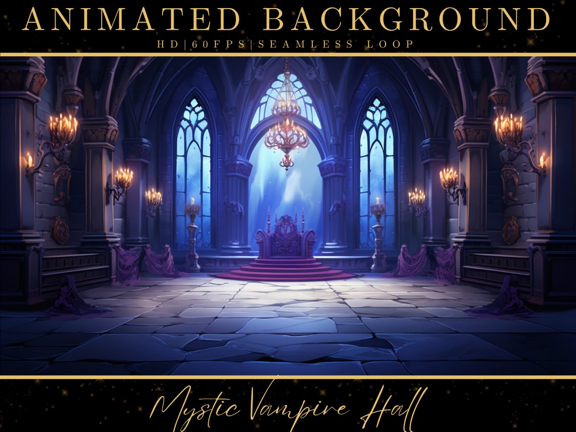 Vtuber Animated Background, Mystic Vampire Hall Scene, Twitch Fantasy ...