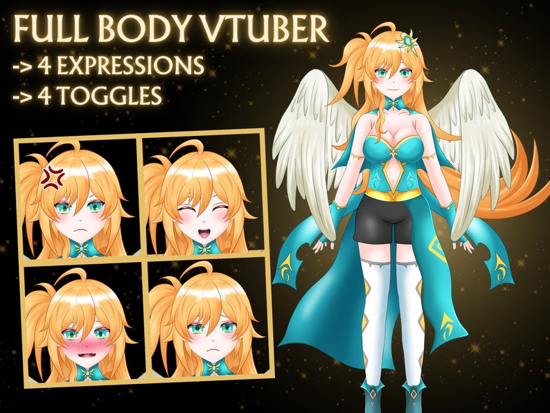 Modelo Vtuber para uso comercial, Live2D Vtuber Air Element, Premade Full Body Fully Rigged ...