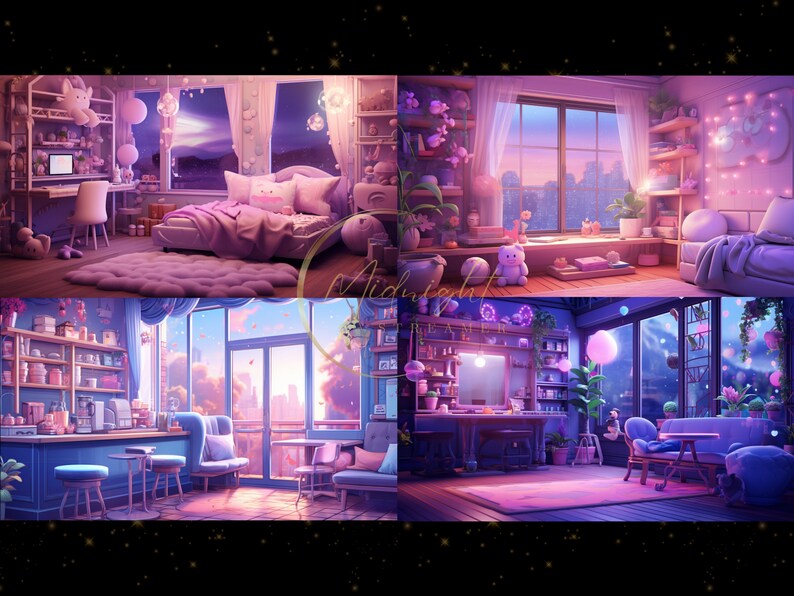 Vtuber Animated Background Cozy Lofi Ambience Kawaii Room - Etsy