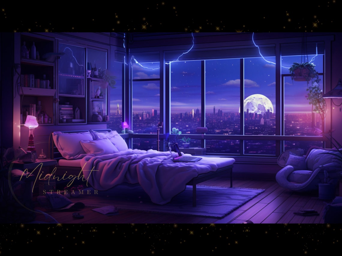 Vtuber Animated Background, Cozy Lofi Bedroom, Pink Twitch Fantasy ...