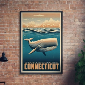 Connecticut State Animal | Vintage Prints | Sperm Whale | Print at Home ...