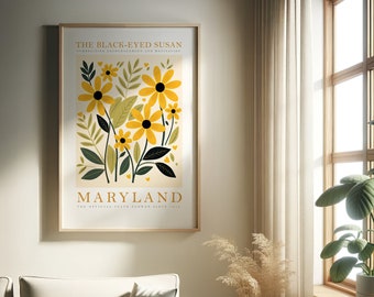 Maryland Black Eyed Susan Print - Etsy