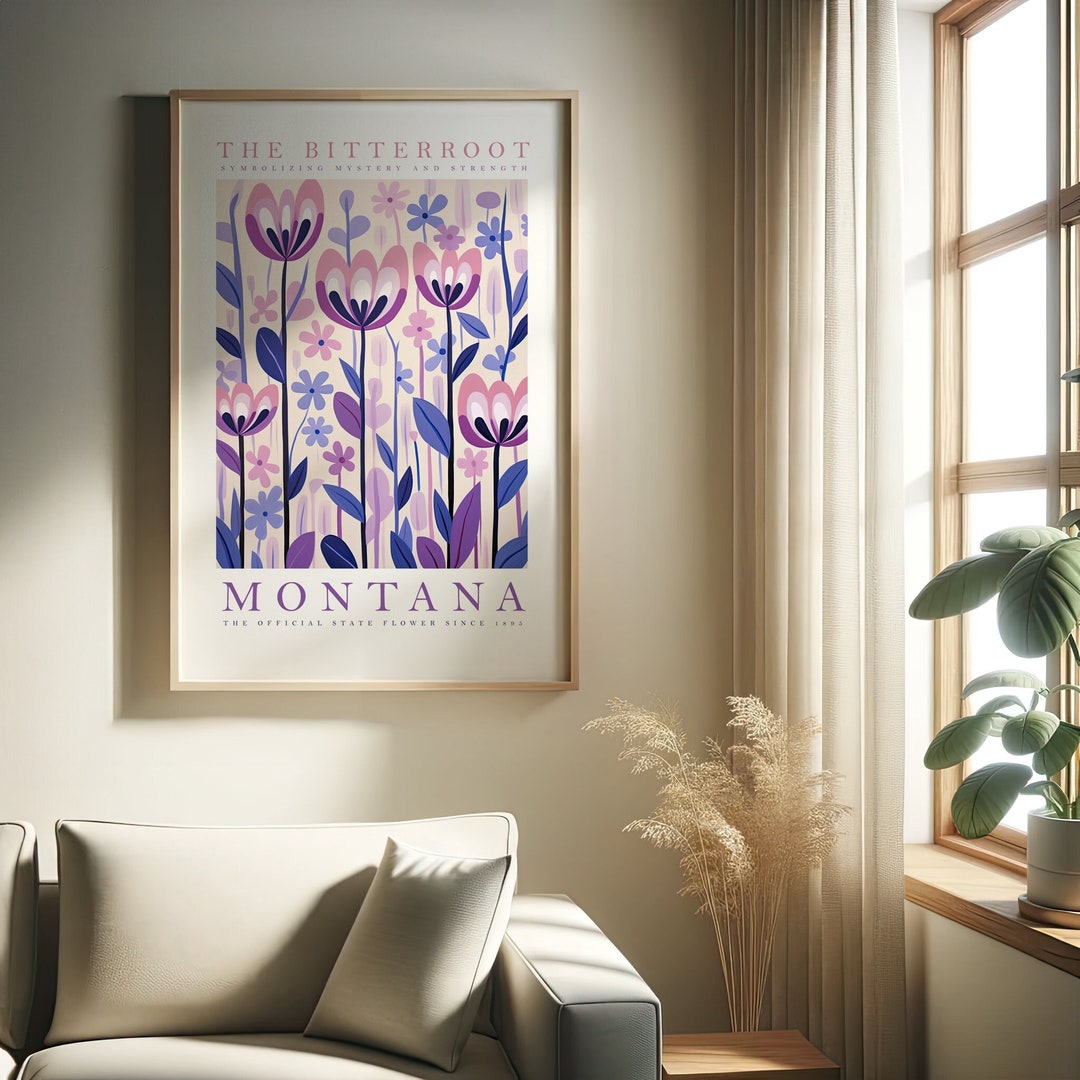 Montana State Flower Print, the Bitterroot, Flower Prints, Trendy ...