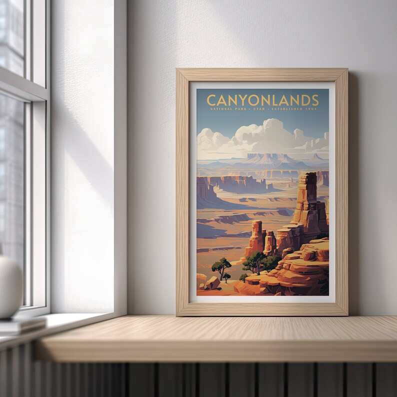 Canyonlands National Park Vintage Travel Poster, Print at Home Wall Art ...