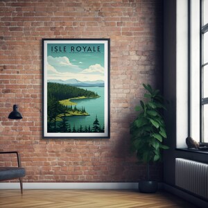 Isle Royale National Park Vintage Travel Poster, Print at Home | Wall ...