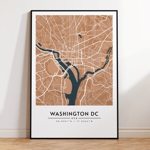 Washington DC City Map | 10 Color Variations | City Map Prints ...