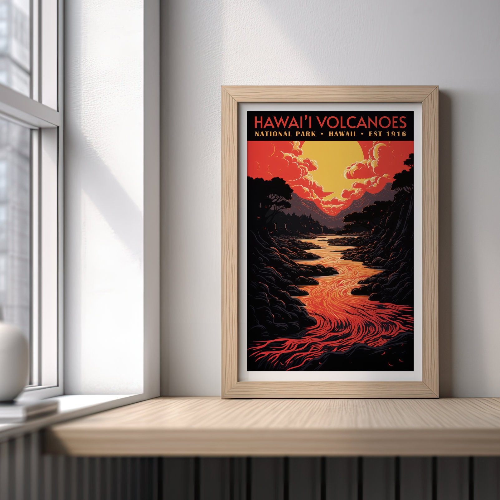 Hawaii Volcanoes National Park Vintage Travel Poster Print at - Etsy