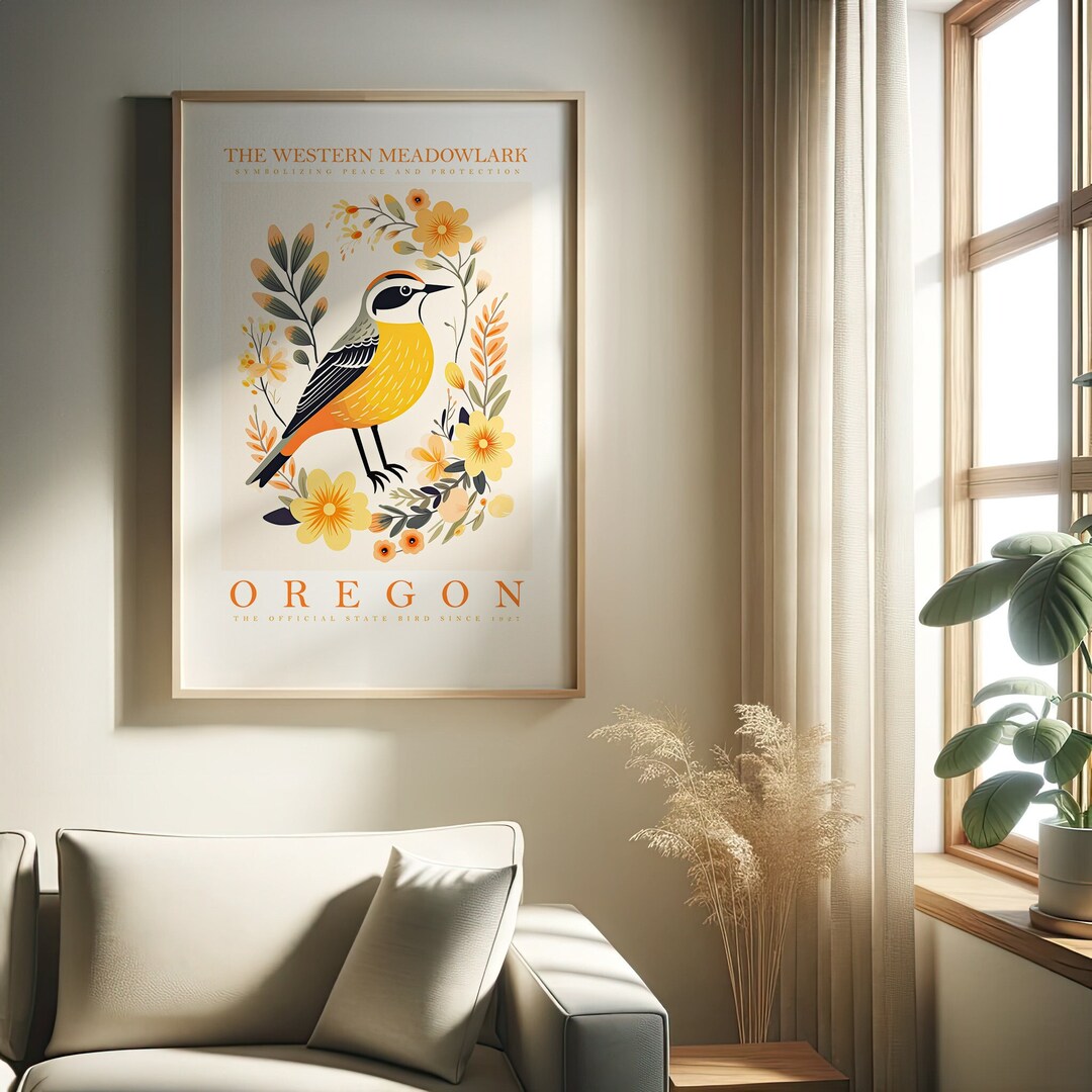 Oregon State Bird Print | Meadowlark | Print at Home | Wall Art ...