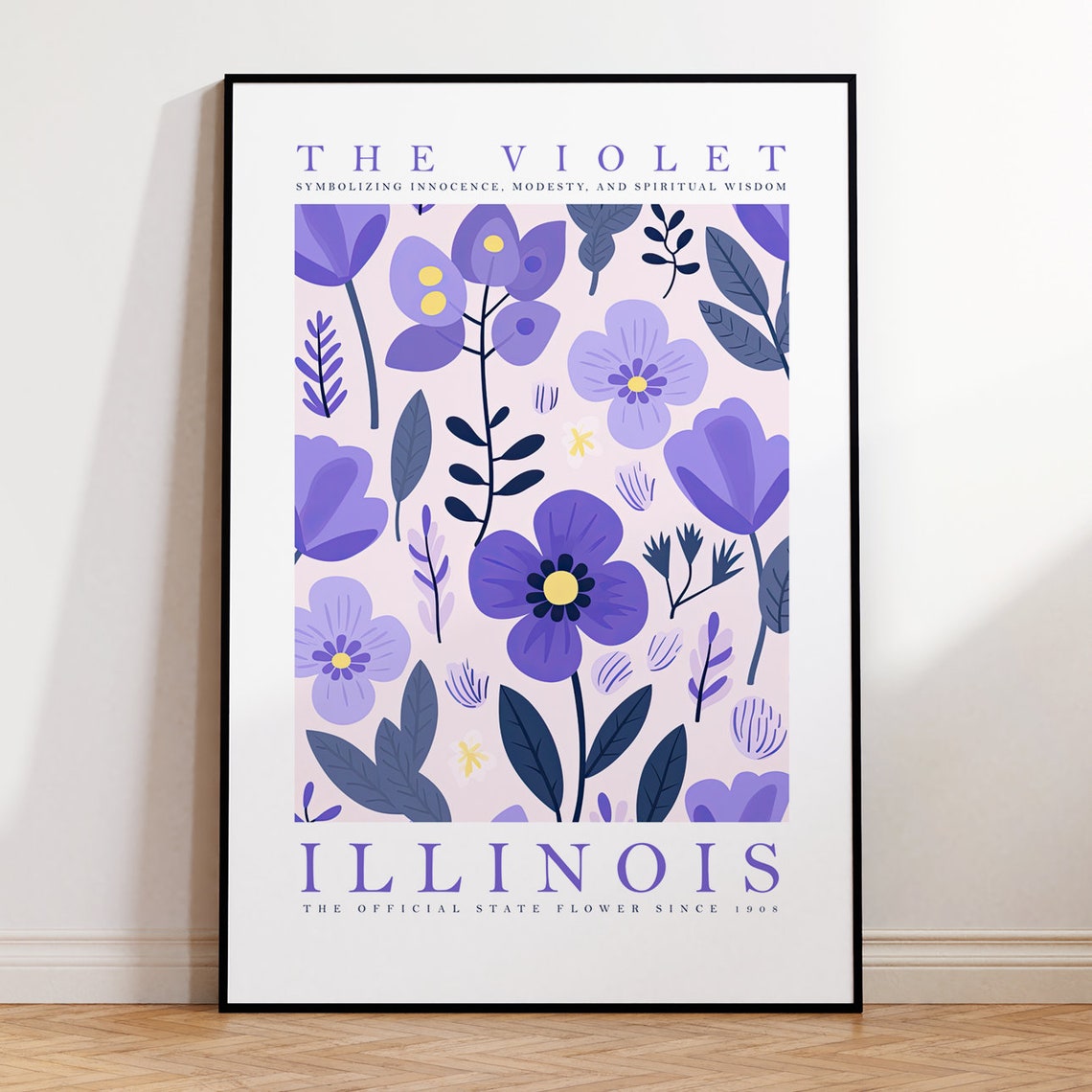 Illinois State Flower Print, the Violet, Flower Prints, Trendy Floral ...