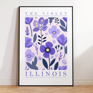 Illinois State Flower Print, the Violet, Flower Prints, Trendy Floral ...