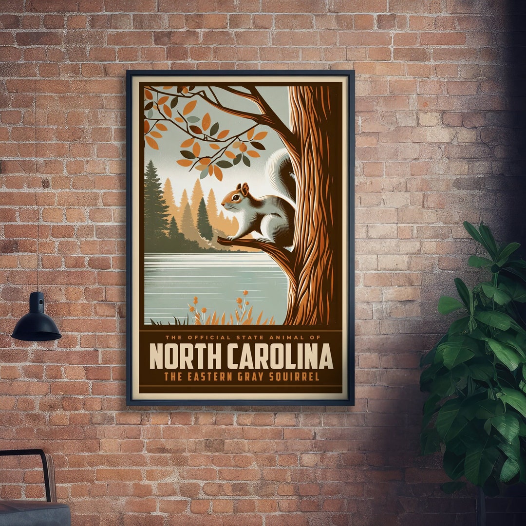 North Carolina State Animal | Vintage Prints | Eastern Gray Squirrel ...