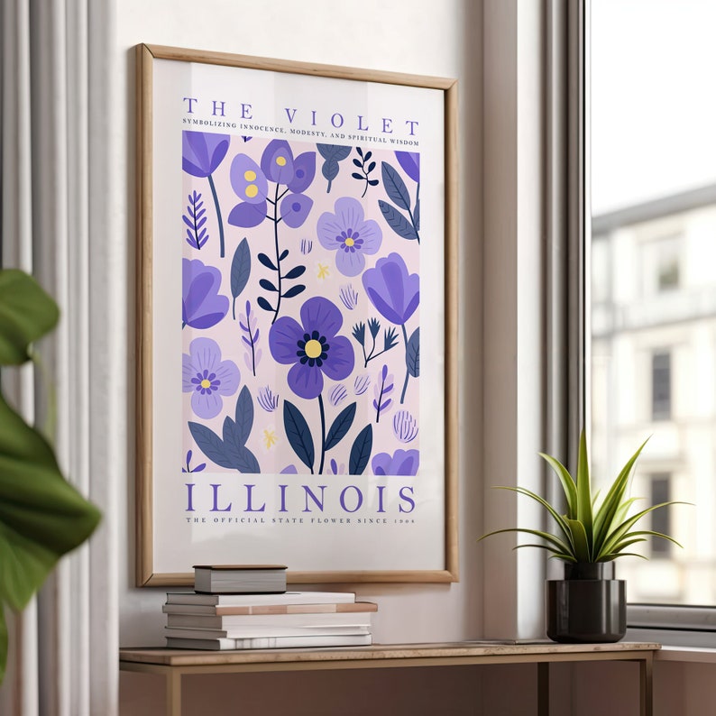 Illinois State Flower Print, the Violet, Flower Prints, Trendy Floral ...