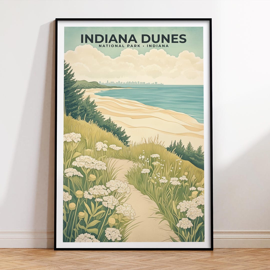 Indiana Dunes National Park Watercolor Poster | PRINTABLE Wall Art ...