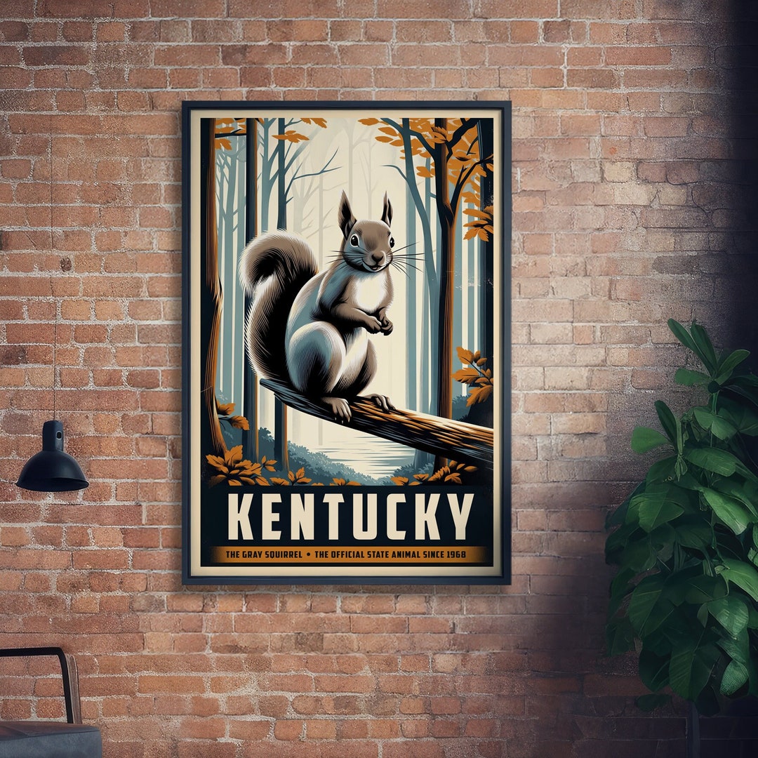 Kentucky State Animal | Vintage Prints | Gray Squirrel | Print at Home ...