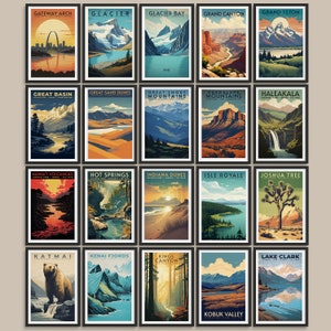 All 63 National Parks Vintage Travel Posters, Mega Bundle, Print at ...