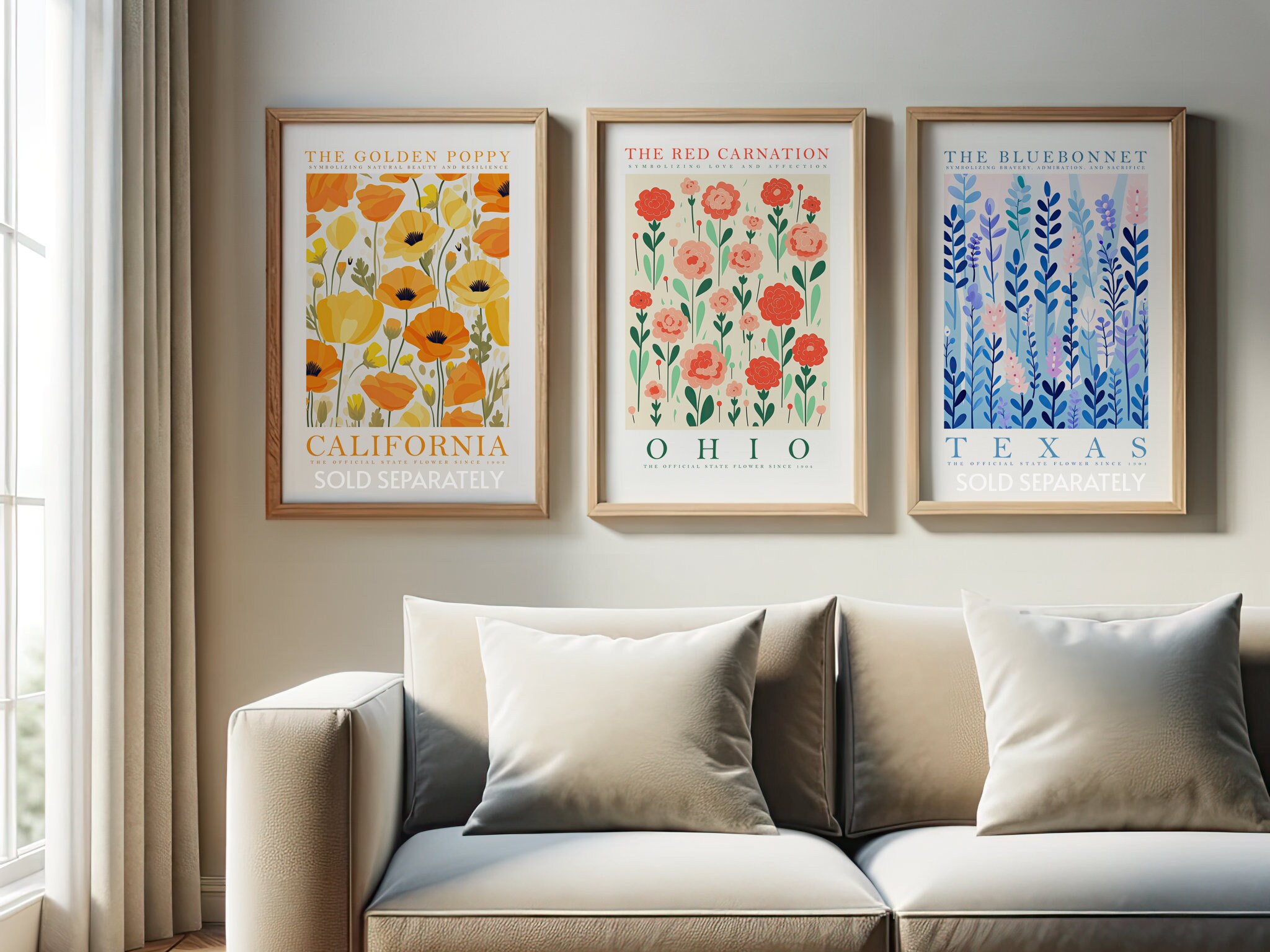 Ohio State Flower Print, the Red Carnation, Flower Prints, Trendy ...