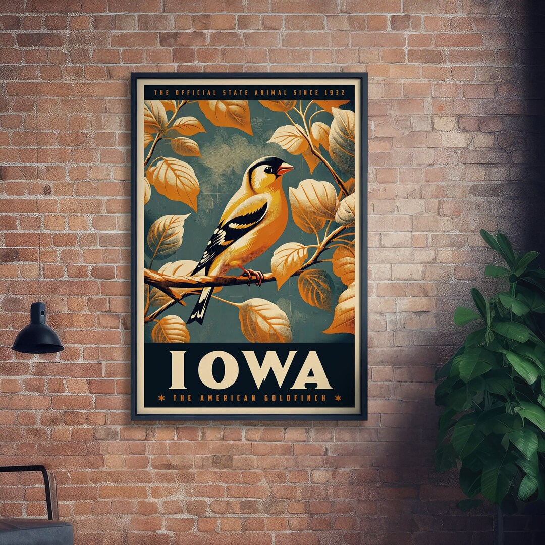 Iowa State Animal | Vintage Prints | American Goldfinch | Print at Home ...
