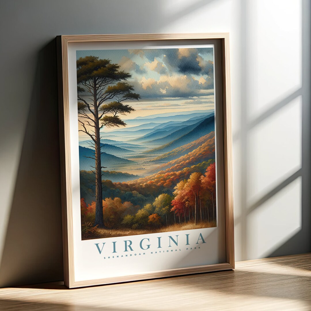 Virginia Watercolor Print | Shenandoah National Park | 50 US States ...