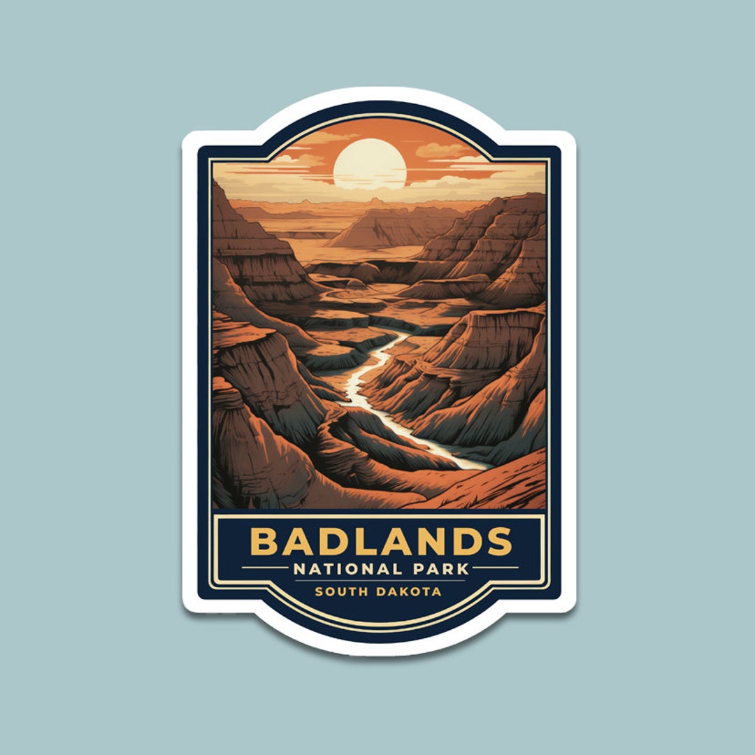 Badlands National Park Sticker | 3x4 Inches | Kiss-cut Vinyl Decal ...