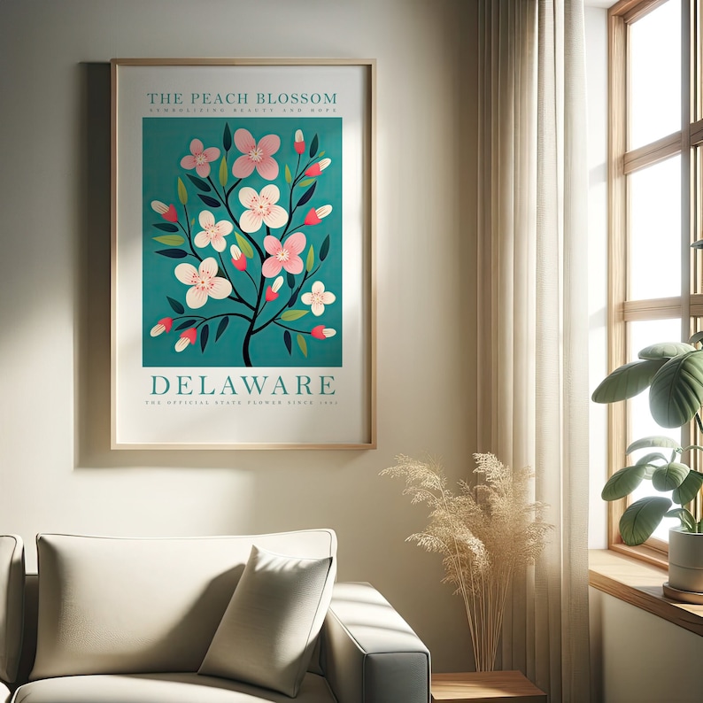 Delaware State Flower Print | Peach Blossom | Flower Prints | Trendy ...