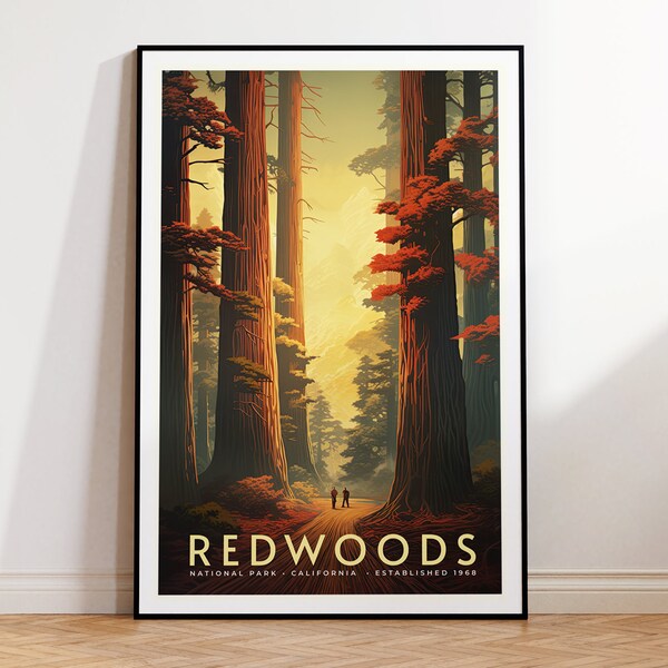 Vintage Redwoods Park Poster - Etsy