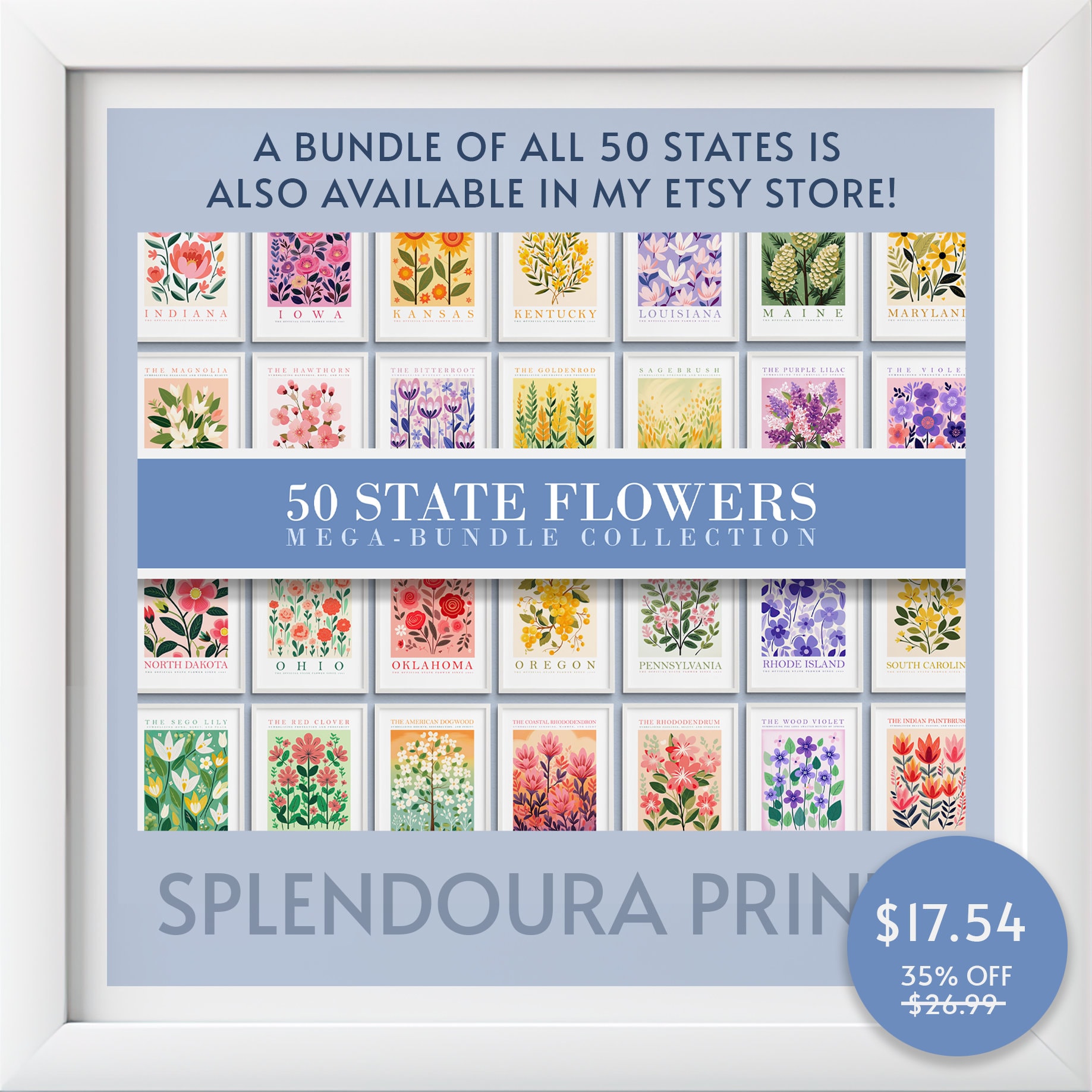 Illinois State Flower Print, the Violet, Flower Prints, Trendy Floral ...