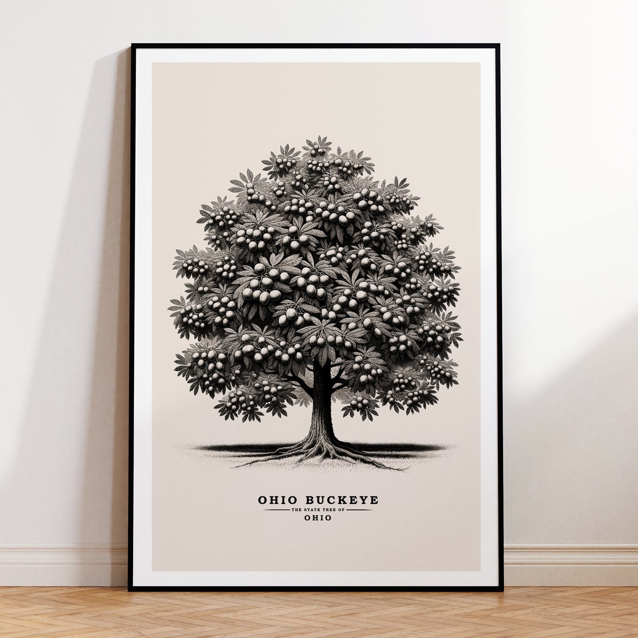Ohio Buckeye State Tree Vintage Sketch Tree Poster Antique - Etsy