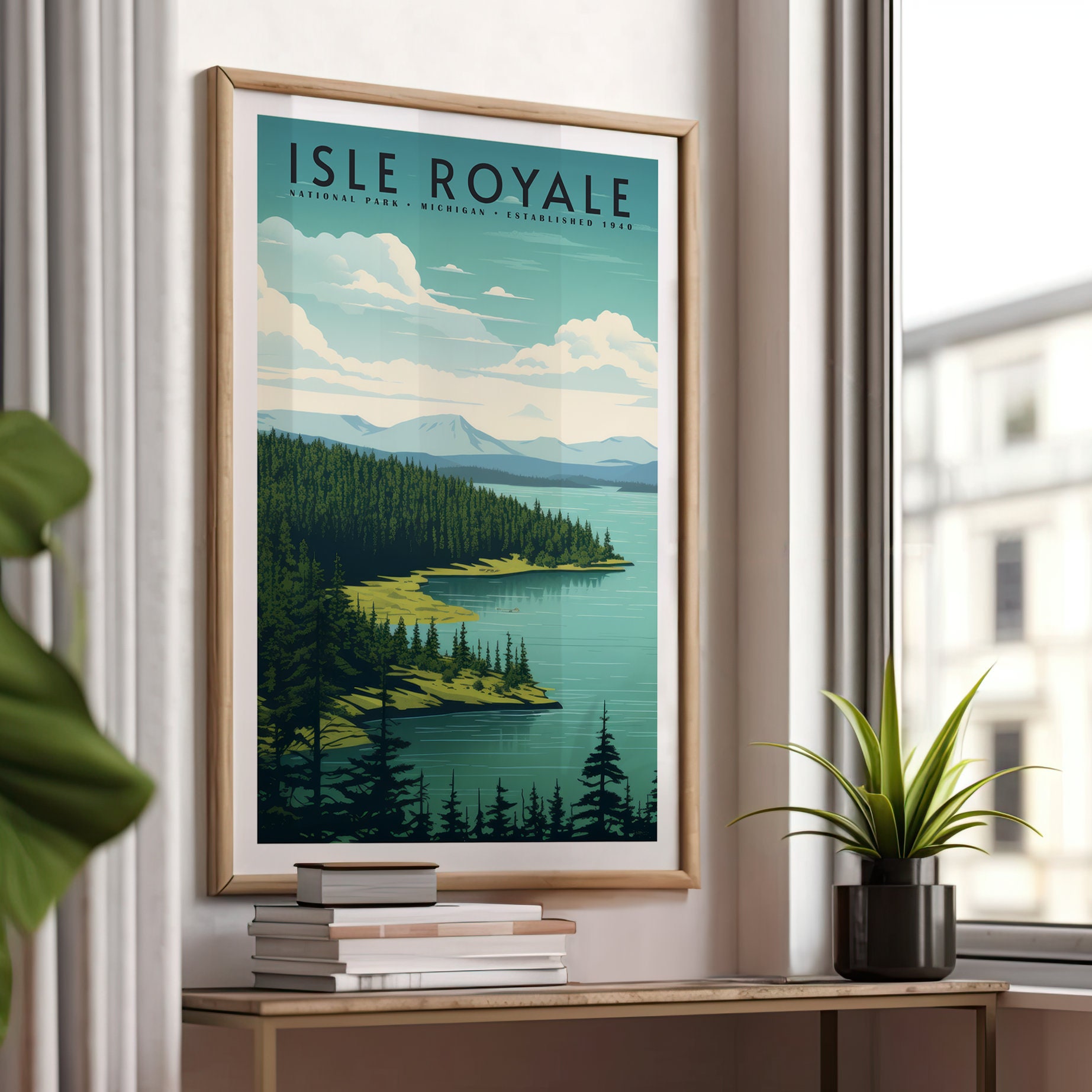 Isle Royale National Park Vintage Travel Poster, Print at Home Wall Art ...