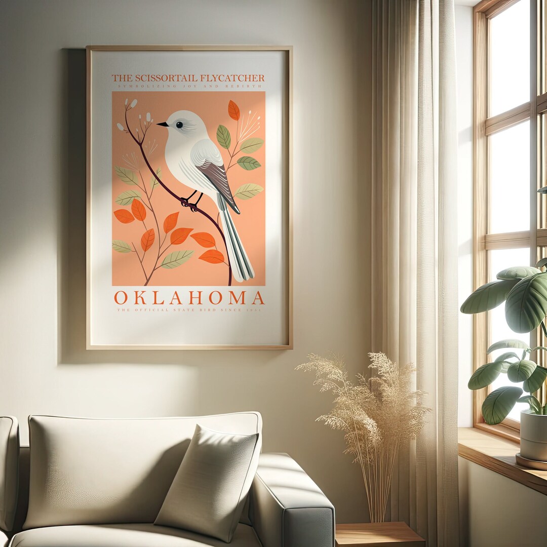 Oklahoma State Bird Print | Scissortail Flycatcher | Print at Home ...