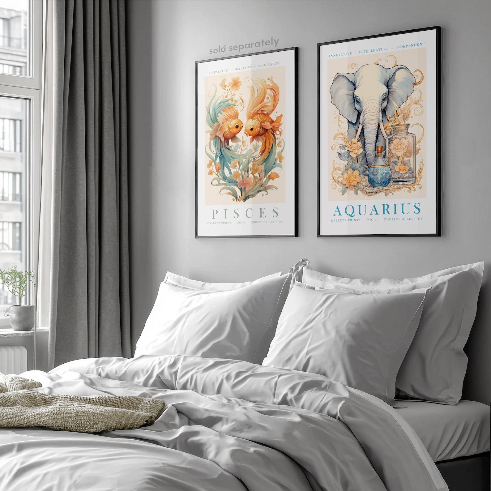 12 Signs of the Zodiac Gallery Wall Set, All 12 Horoscopes Bundle ...