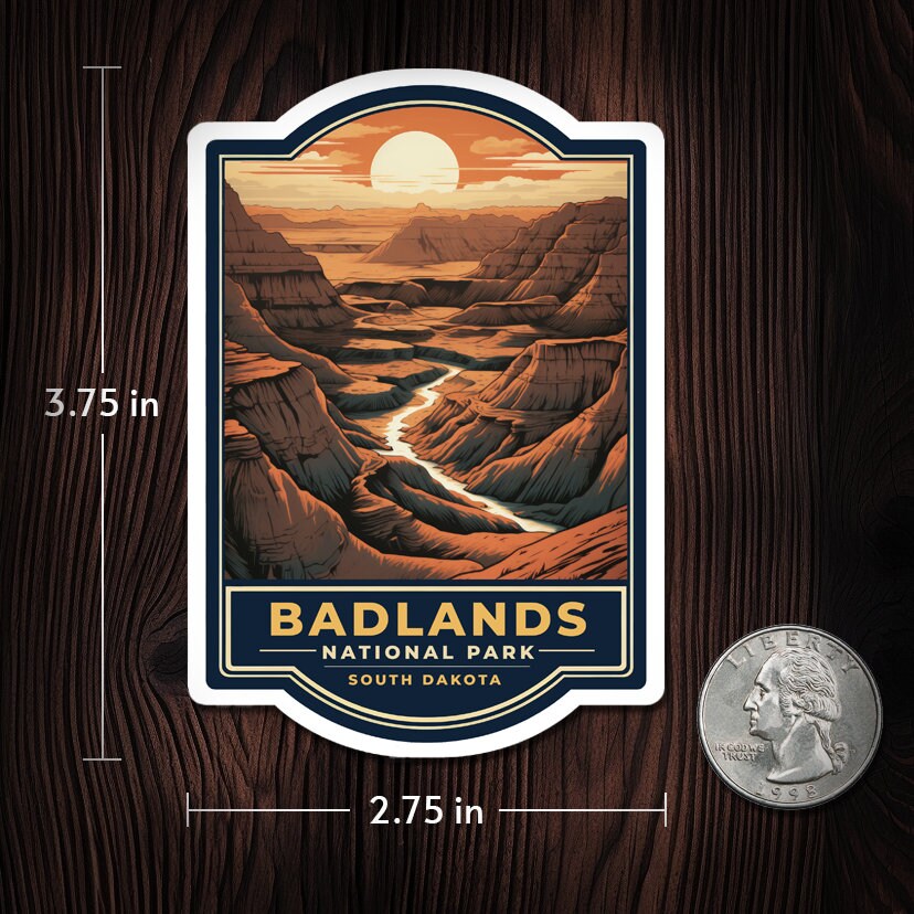 Badlands National Park Sticker 3x4 Inches Kiss-cut Vinyl Decal Nature ...