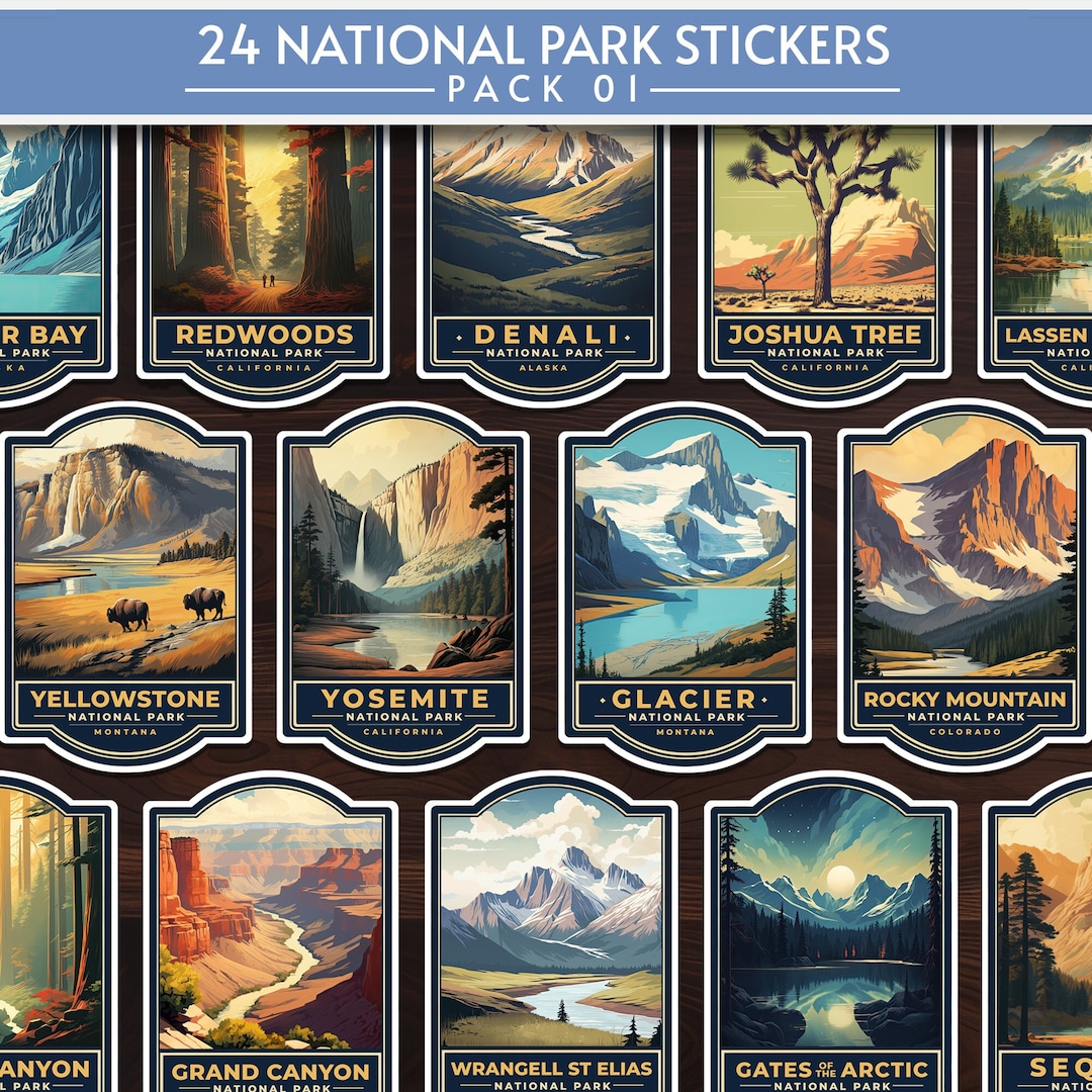 24 National Parks Stickers | Pack 01 | Nature Stickers | Adventure ...