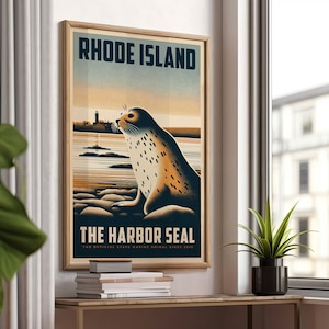 Rhode Island State Animal | Vintage Prints | Harbor Seal | Print at ...