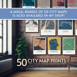 New York City Map | 10 Color Variations | City Map Prints | Instant ...