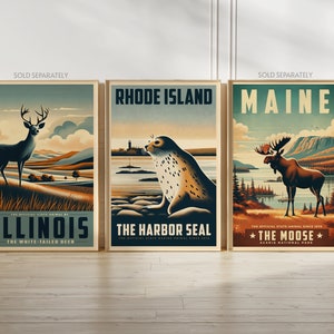 Rhode Island State Animal | Vintage Prints | Harbor Seal | Print at ...