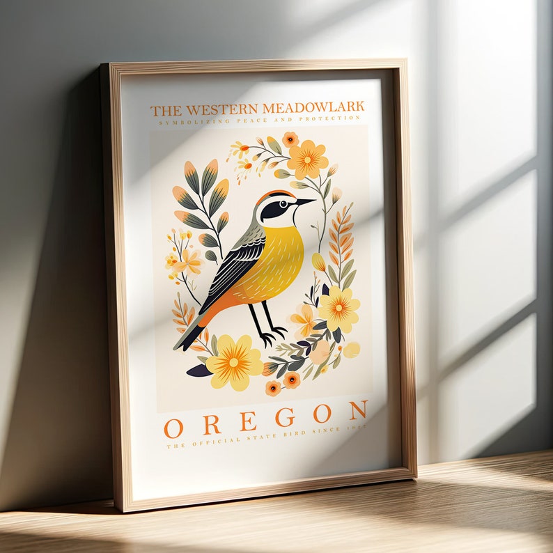Oregon State Bird Print | Meadowlark | Print at Home | Wall Art ...