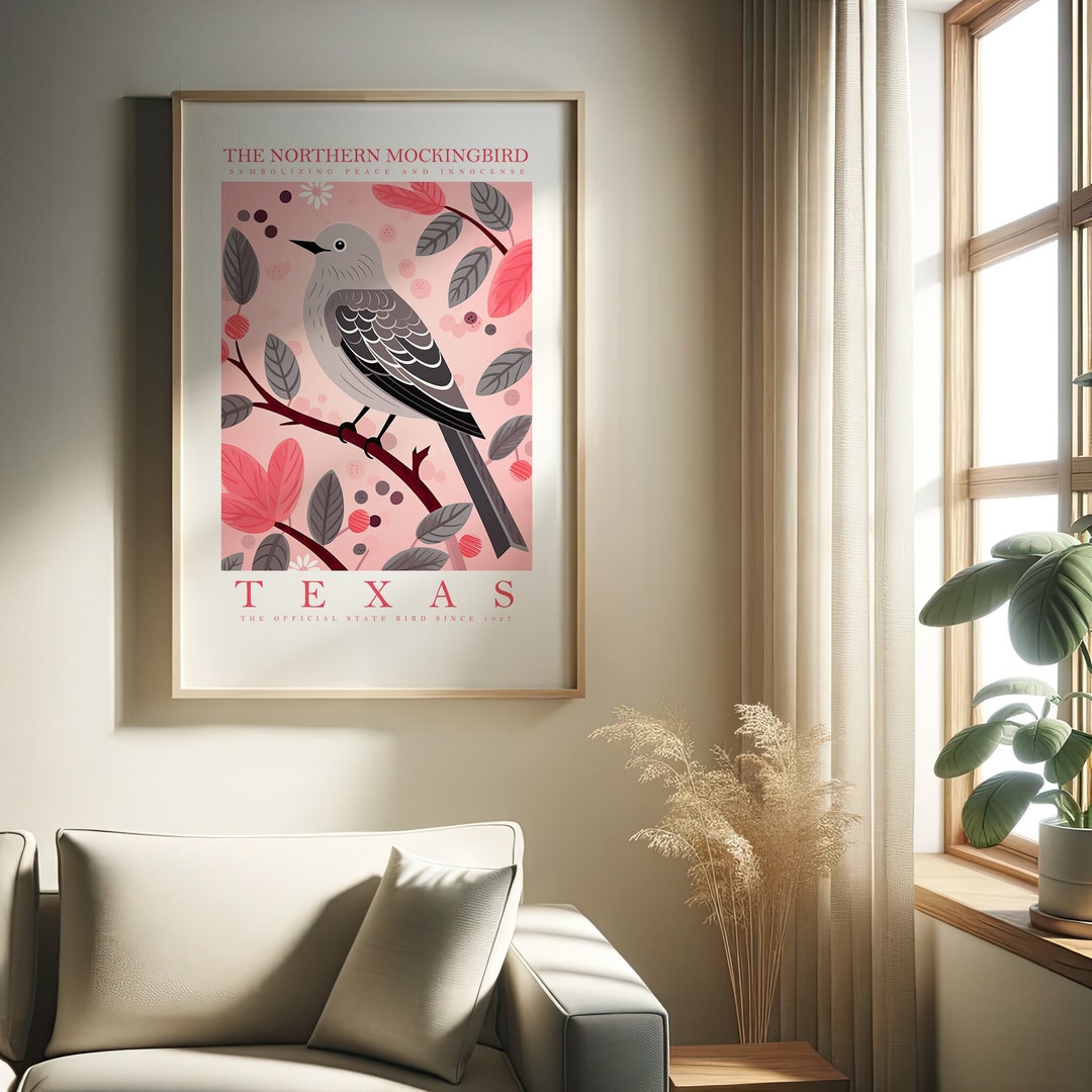 Texas State Bird Print | Mockingbird | Print at Home | Wall Art ...