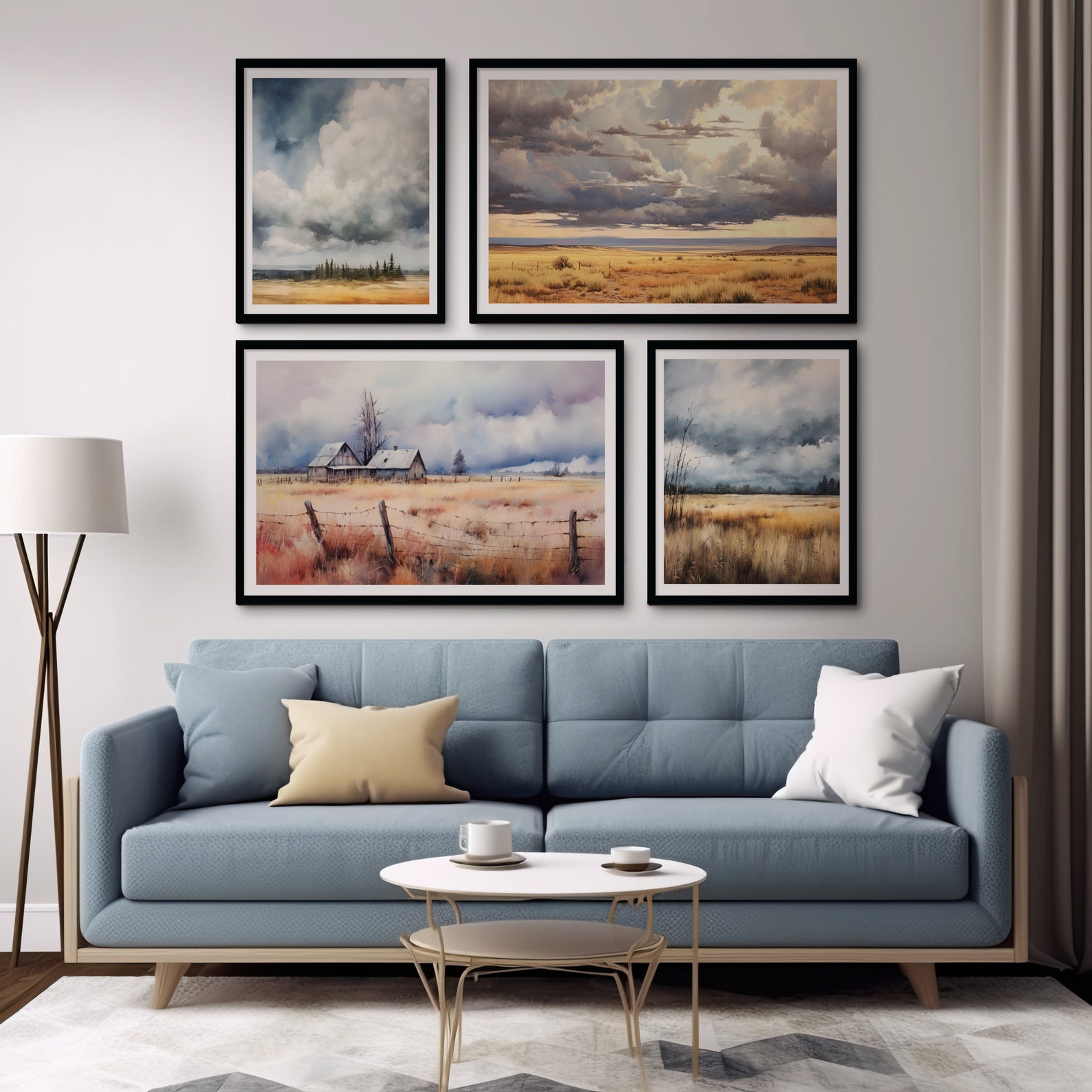 Printable Watercolor Skyscape Bundle, 15 Skyscapes, Instant Digital ...