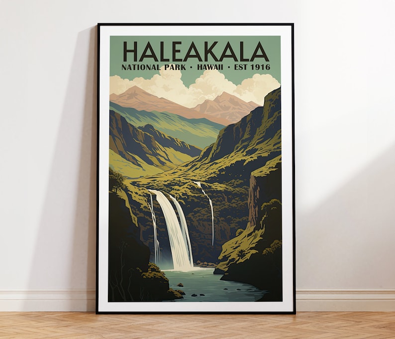 Haleakala National Park Vintage Travel Poster, Print at Home Wall Art PRINTABLE Wall Art Digital ...