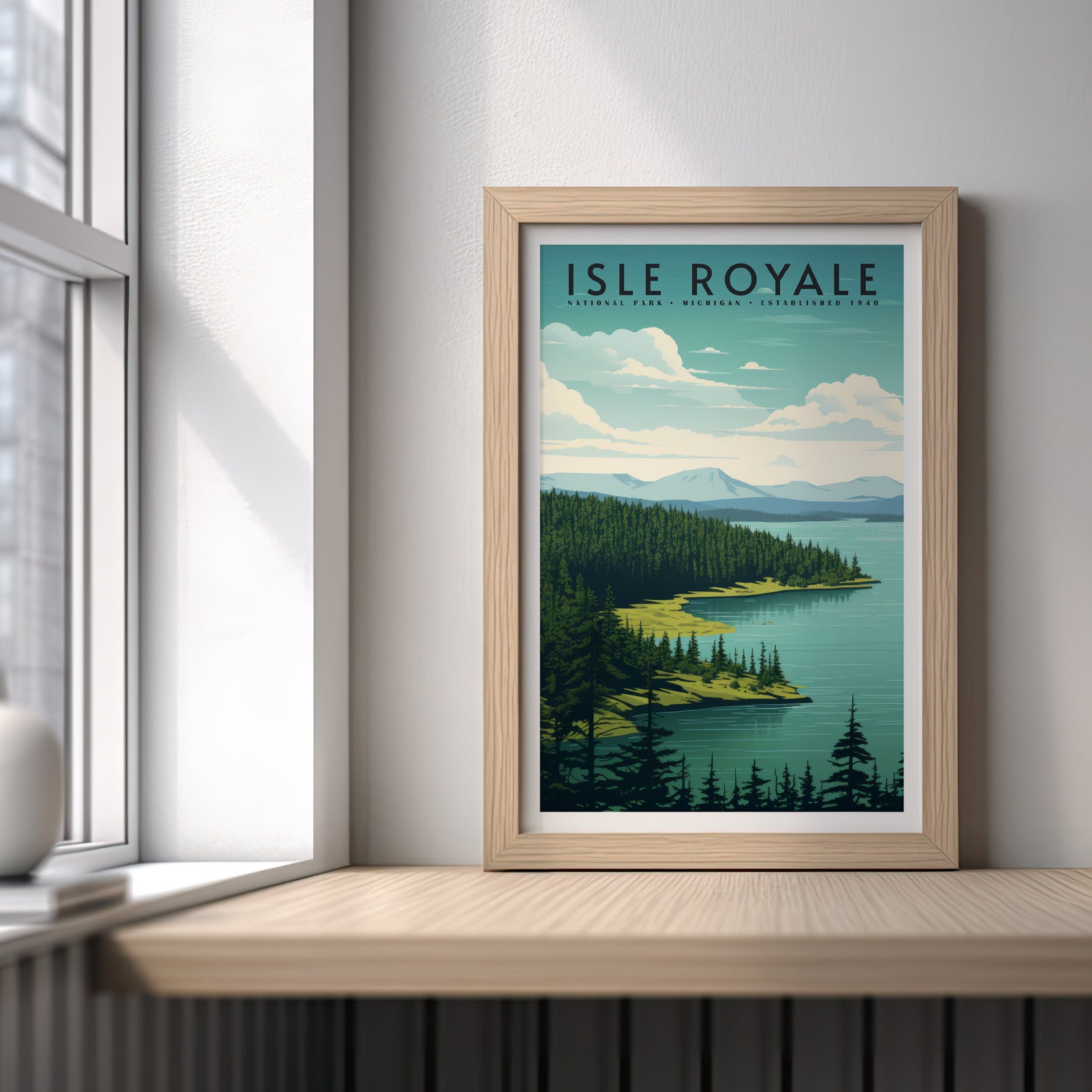 Isle Royale National Park Vintage Travel Poster, Print at Home Wall Art ...