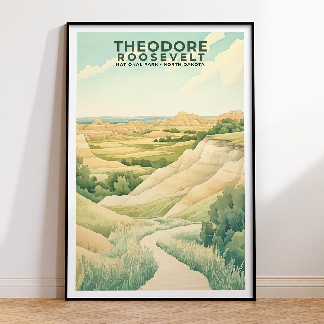 Theodore Roosevelt National Park Watercolor Poster | PRINTABLE Wall Art ...