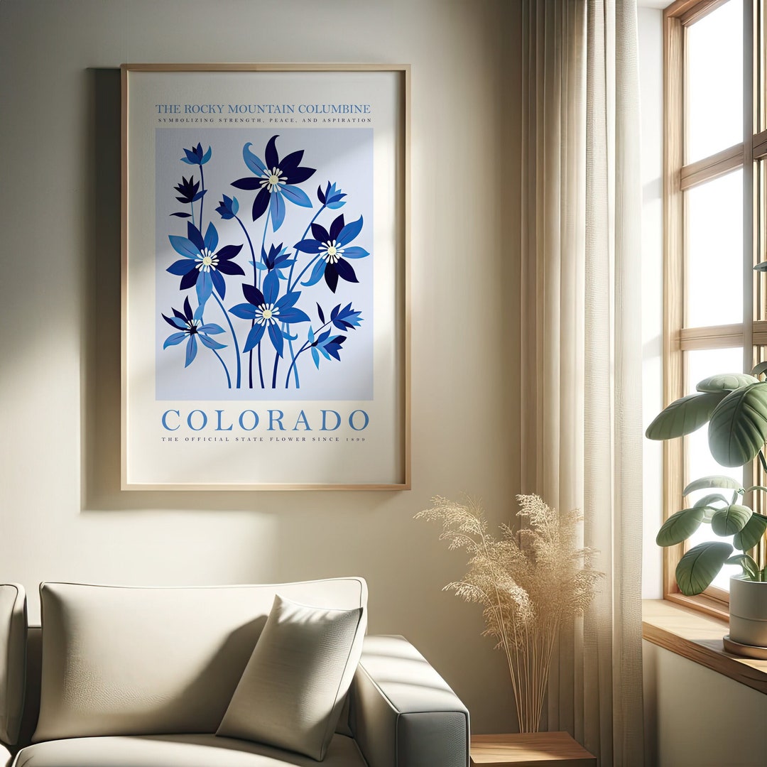 Colorado State Flower Print | Rocky Mountain Columbine | Flower Prints ...