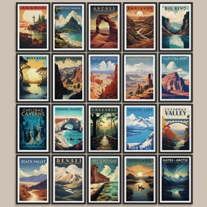 All 63 National Parks Vintage Travel Posters, Mega Bundle, Print at ...