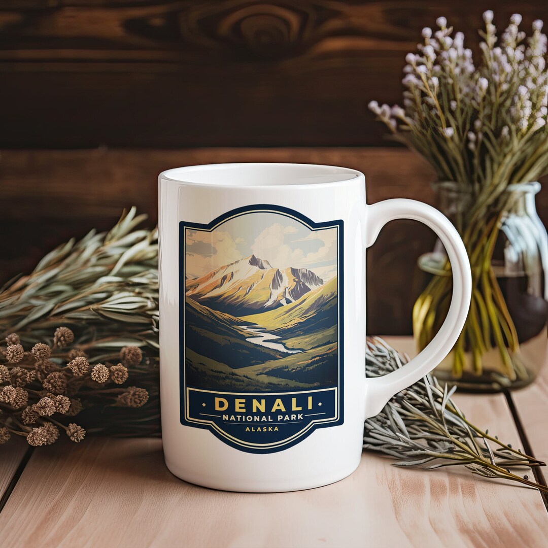 Denali National Park 15oz White Coffee Mug, Alaska, Adventure Mug ...