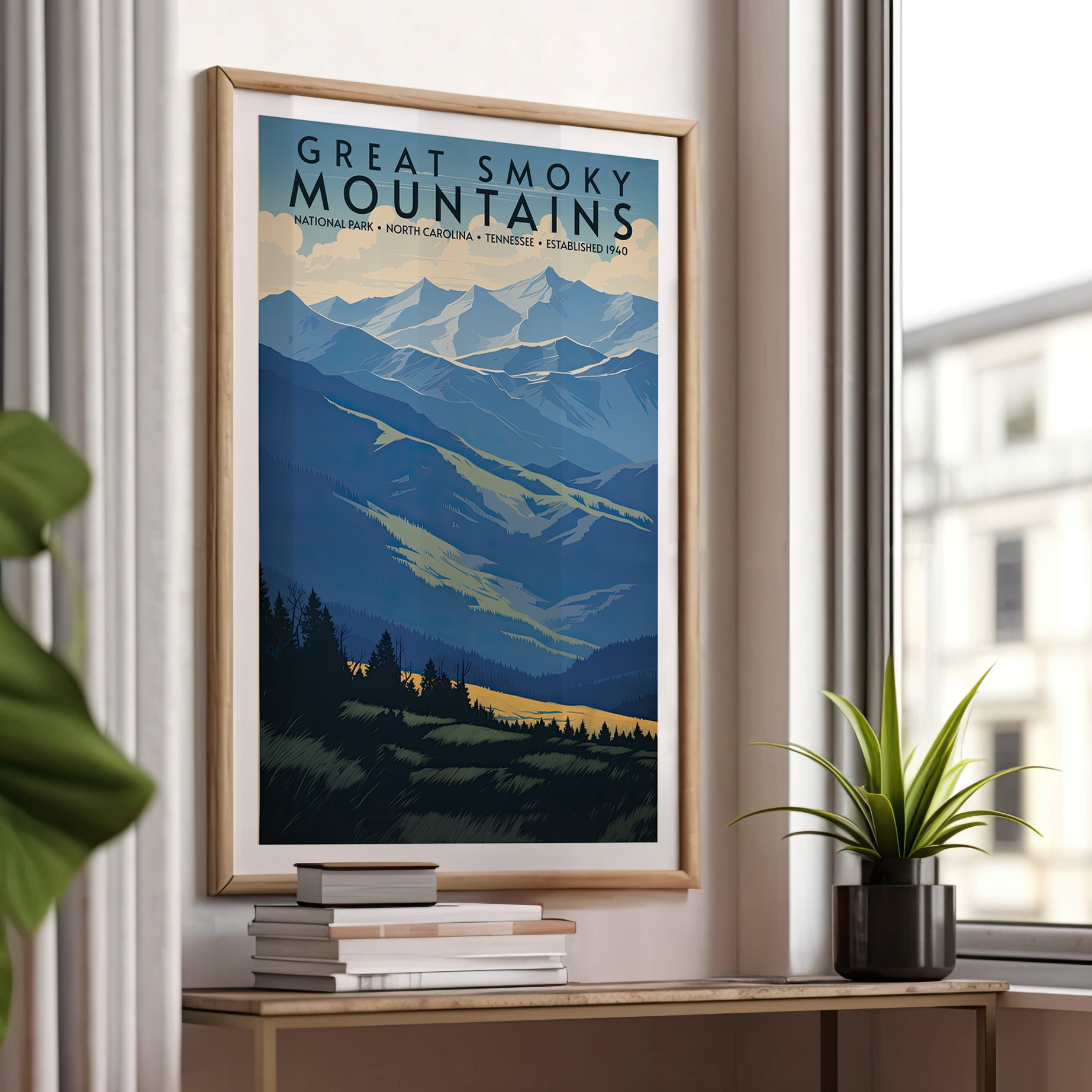Great Smoky Mountains National Park, Vintage Travel Poster, Print at ...