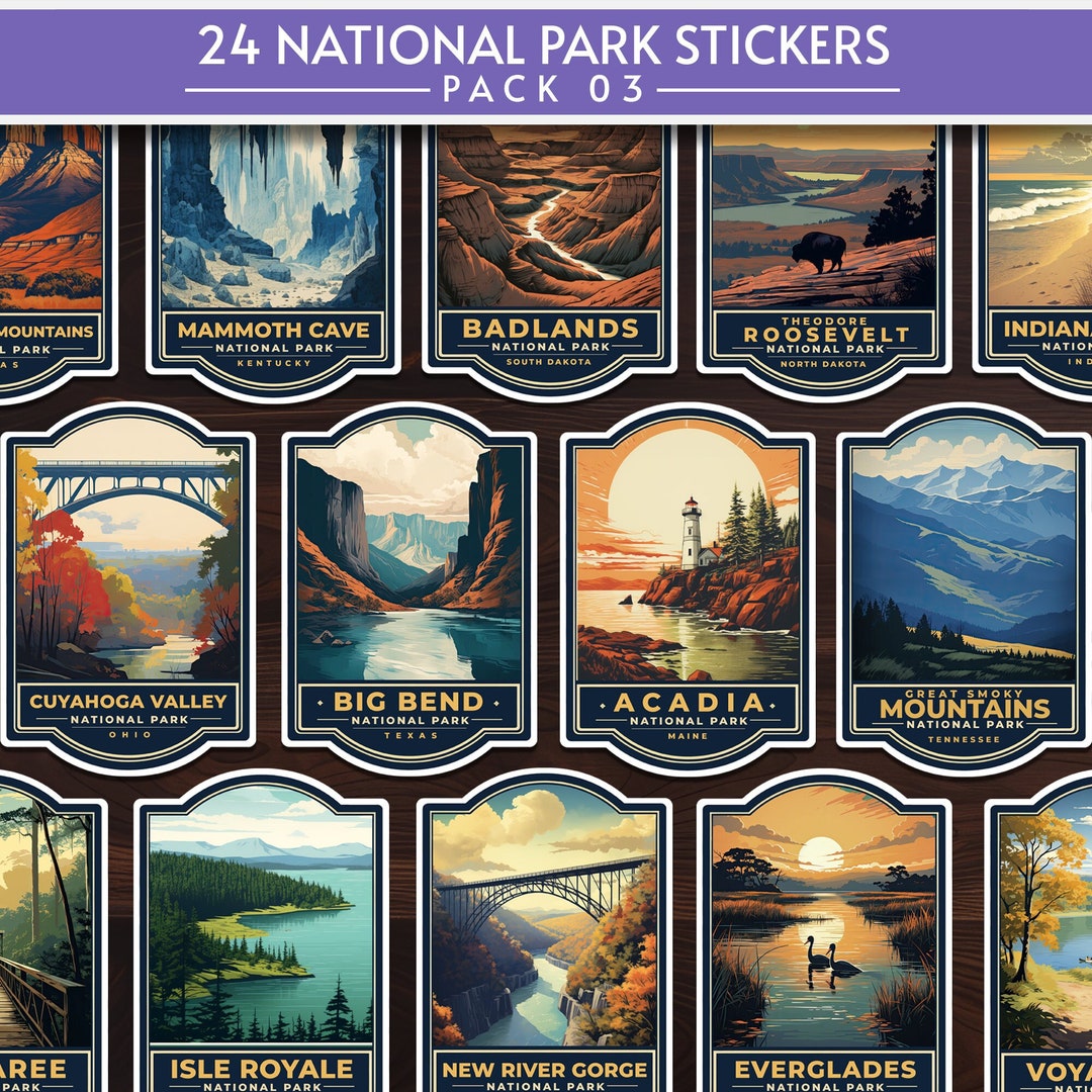 24 National Parks Stickers | Pack 03 | Nature Stickers | Adventure ...