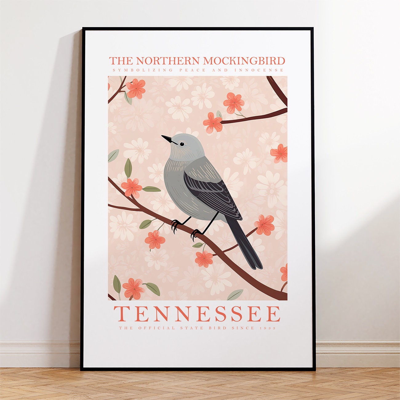 Tennessee State Bird Print Mockingbird Print at Home Wall Art PRINTABLE ...