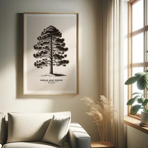 Nevada State Tree | Single-leaf Pinyon | Vintage Sketch | Tree Poster ...