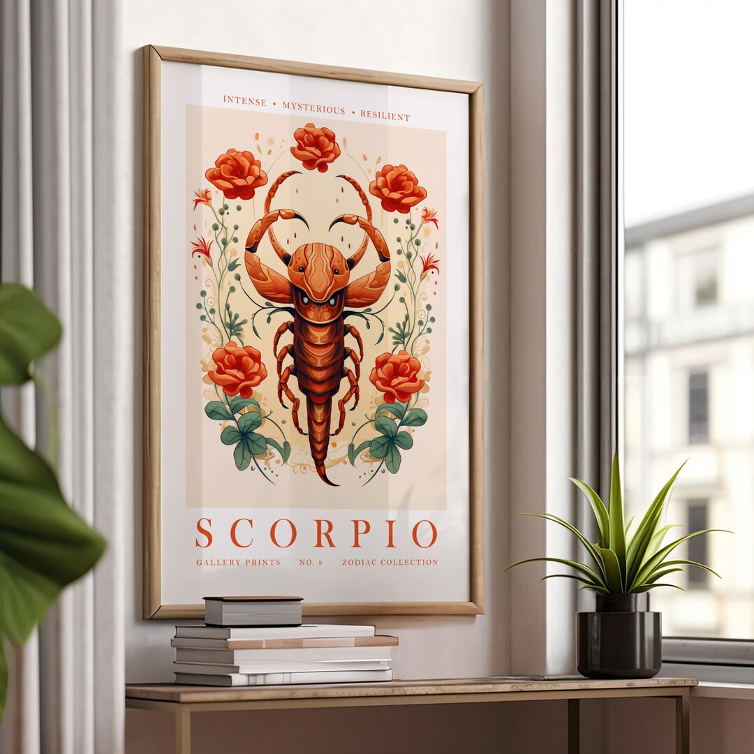 Scorpio Digital Print | 12 Signs of the Zodiac Set | Horoscope Poster ...